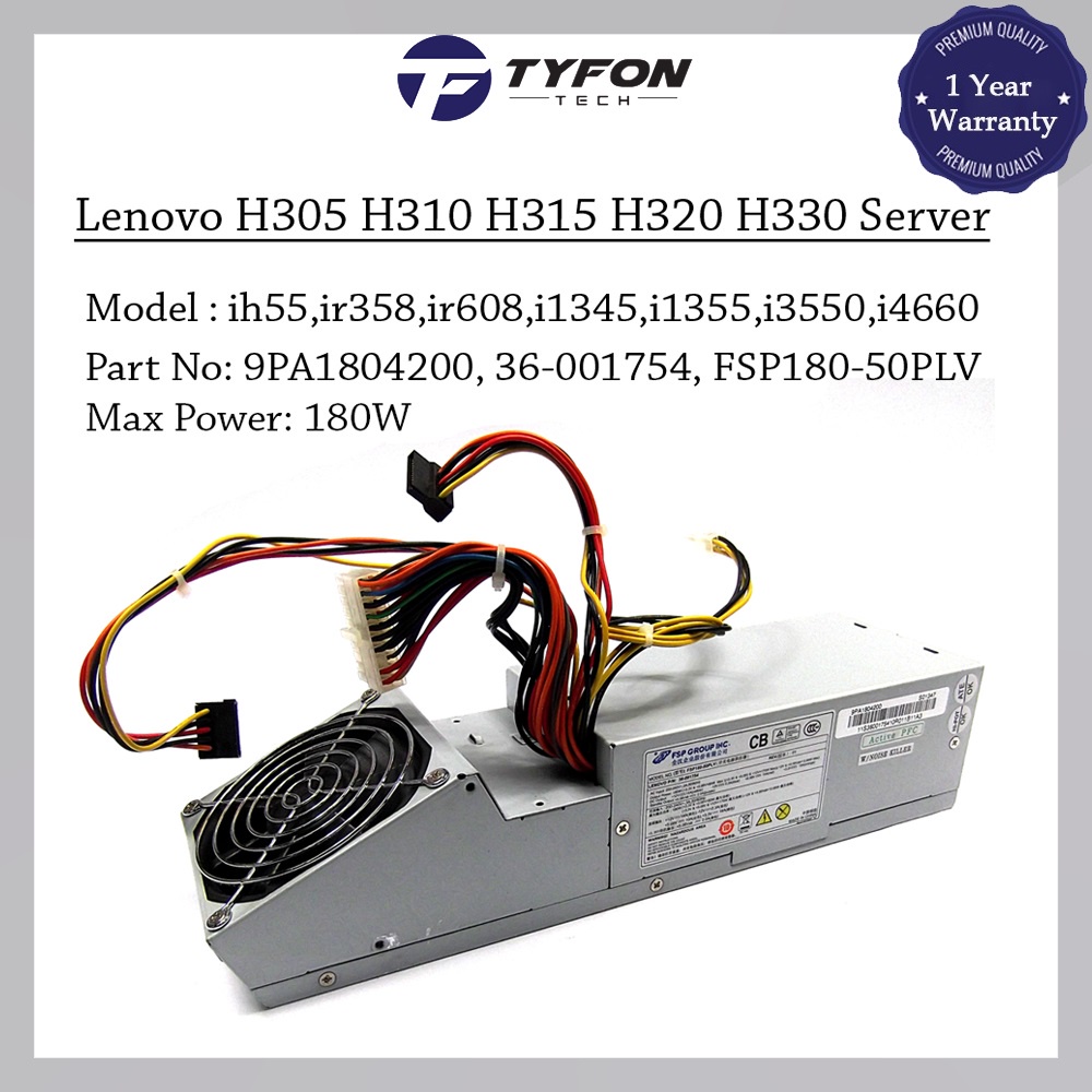 Lenovo H310 H315 H320 H330 i2650 i2676 i3550 Desktop Power Supply PSU 180W FSP180-50PLV ...