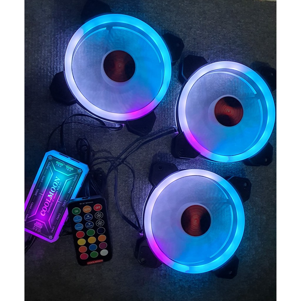 Set of 3 to 8 Coolmoon RGB Led Fans - With RGB Hub (Set Includes Fan ...
