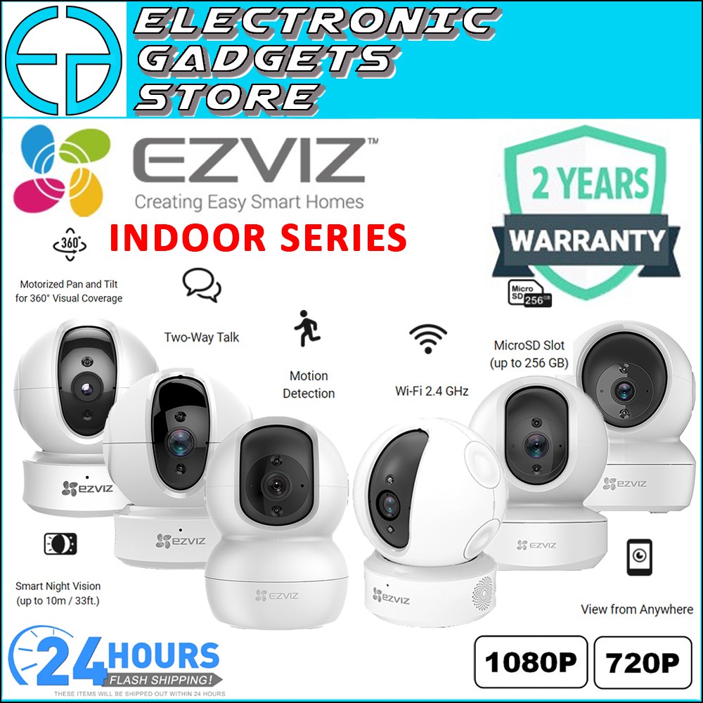 (2YR Warranty) EZVIZ TY2 / C6N / C6 2K+/H6 3K 5MP 2MP 4MP 3MP Pan & Tilt Wireless WiFi Indoor IP ...
