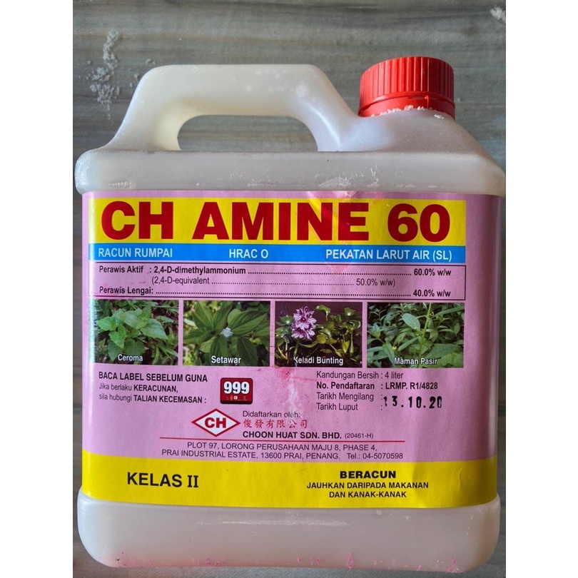 CH Amine 60 2,4-D-dimethylammonium 60% Racun Rumput Herbicide ( 4 LITER ...
