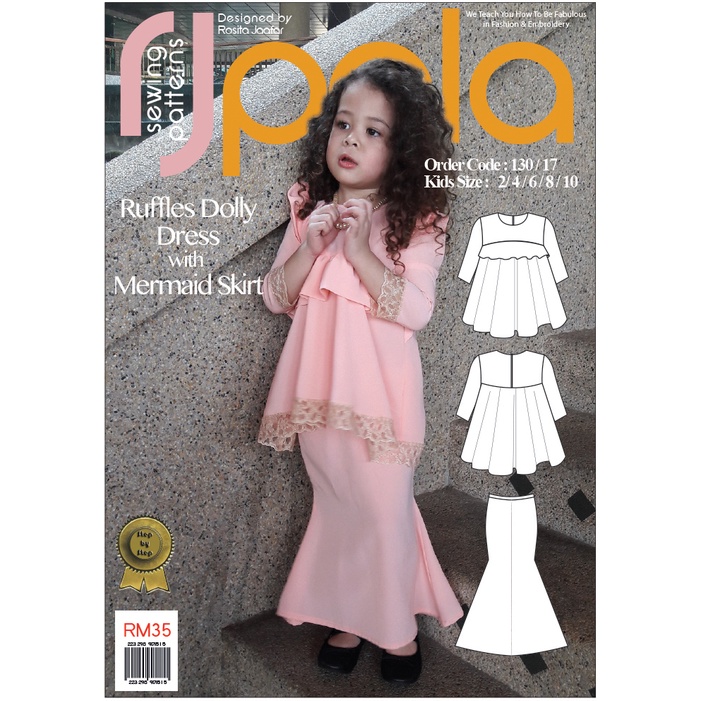 POLA PAKAIAN KANAK KANAK MINI KURUNG DOLLY DRESS 130 RJPOLA rosita ...
