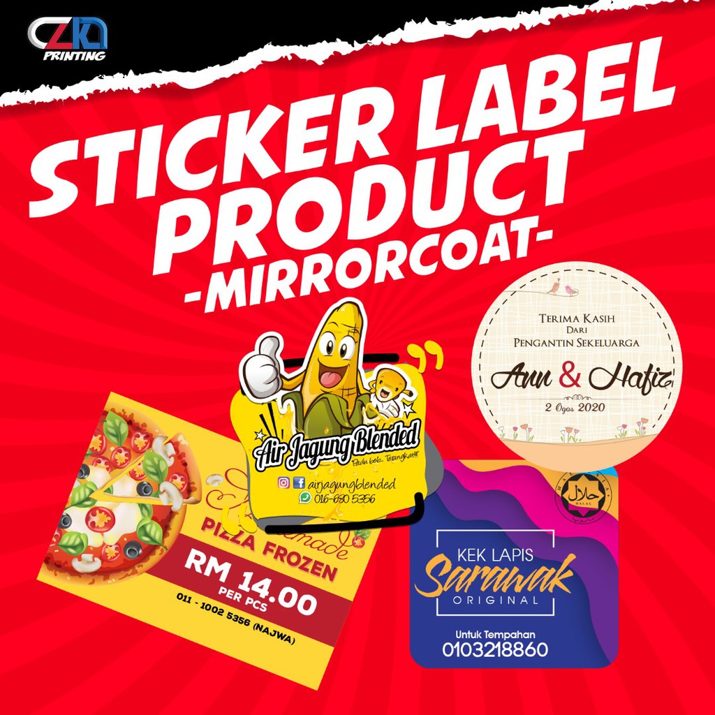 STICKER PRODUK LABEL MURAH [MIRROR COAT] 🔥🔥🔥 | Shopee Malaysia