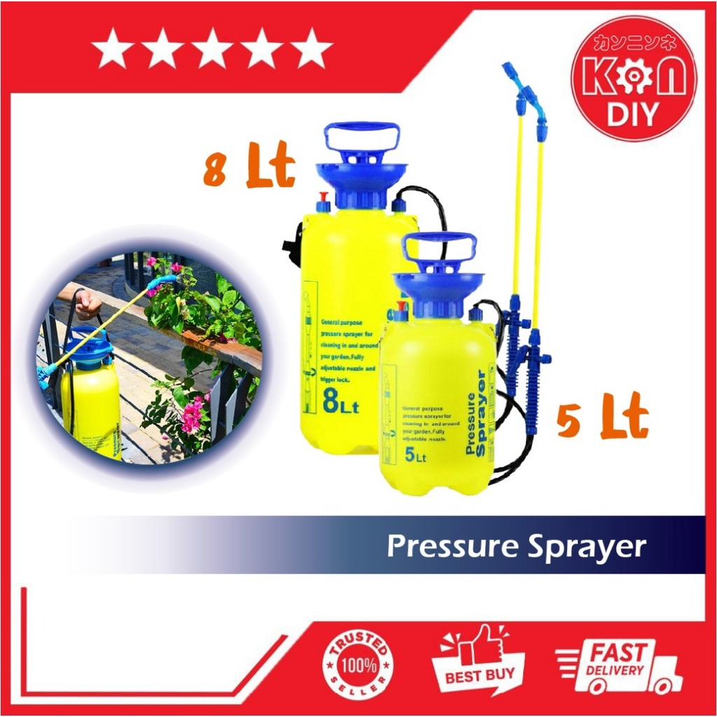 5L / 8L Pressure Garden Sprayer Pump Pam Racun Manual Pum Racun Garden ...