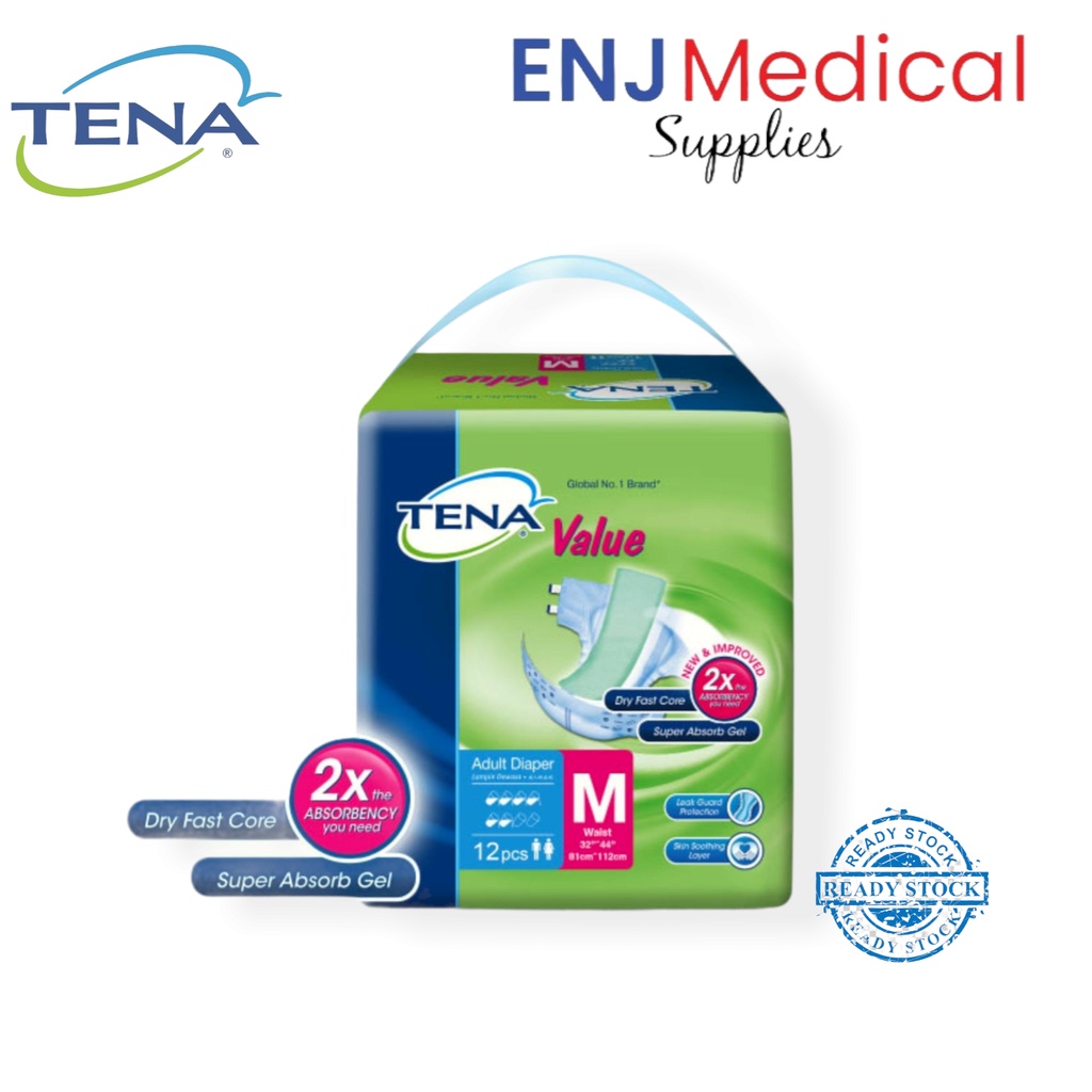 TENA Value Adult Diaper sz M (10s+1s) - 1 bag | Shopee Malaysia