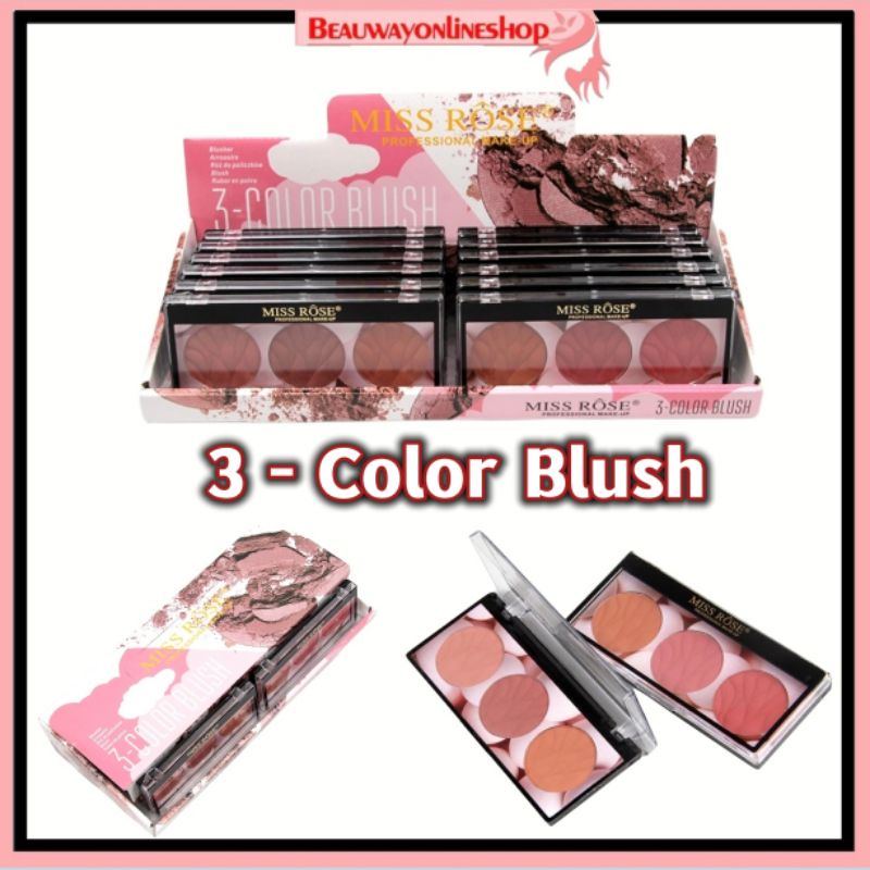 MISS ROSE 3-COLOR BLUSH Blusher Palette | Shopee Malaysia