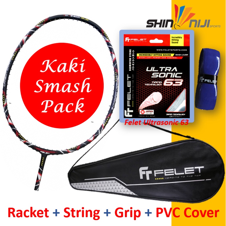 Felet Fleet Racket Package Untuk Kaki Smash (Include Racket / String ...
