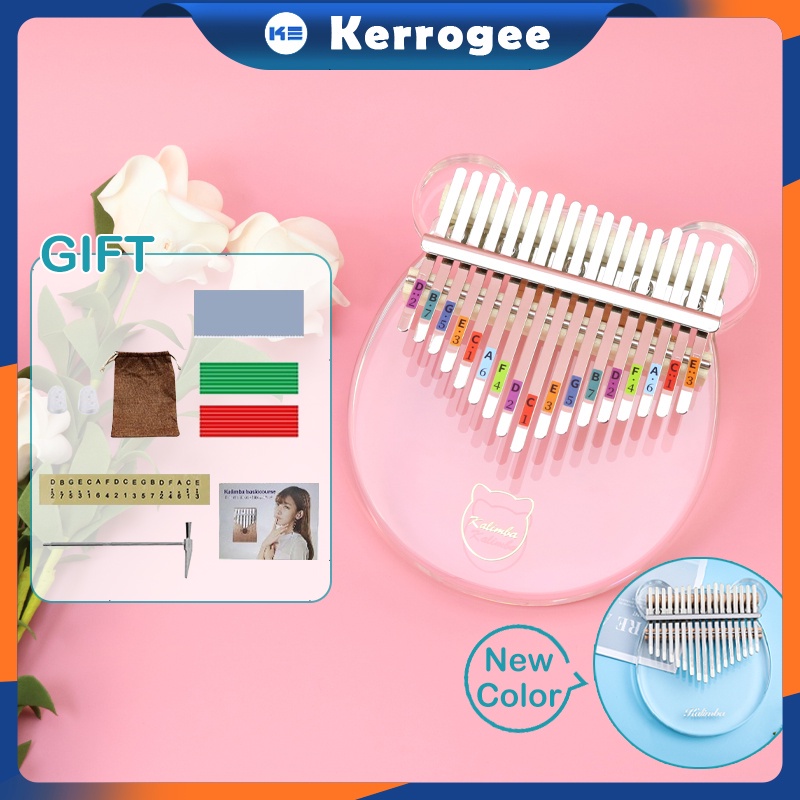 Kalimba Acrylic Bear Musical Instrument Kalimba Bear Mbira Kalimba 17 ...