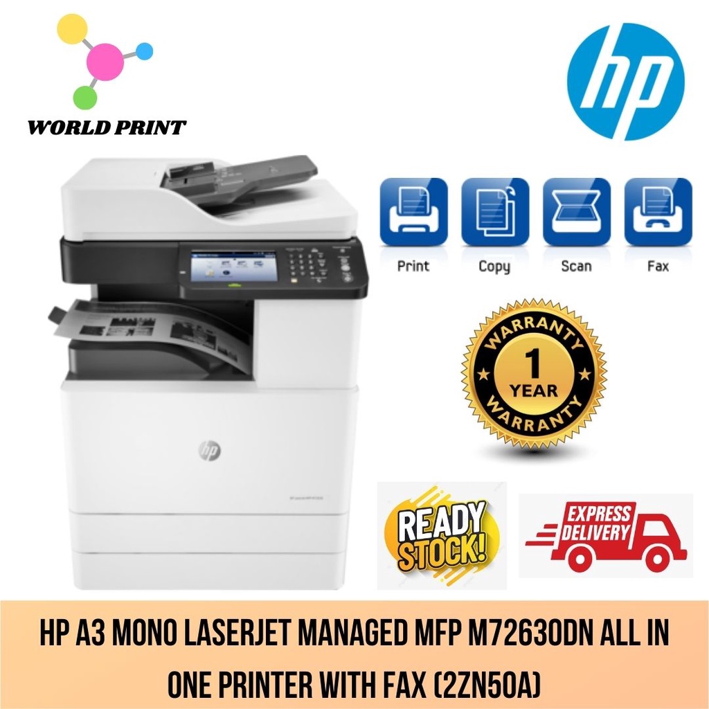 HP A3 Mono LaserJet Managed MFP M72630dn All In One Printer (2ZN50A ...