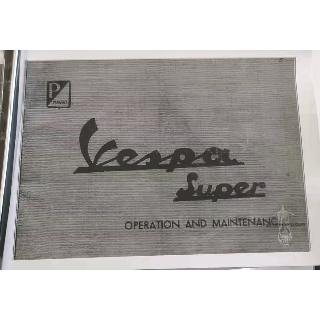 OPERATION / MAINTENANCE BOOK-VESPA SUPER/SPRINT/PRIMAVERA | Shopee Malaysia