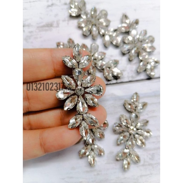 IRON ON BEADS HIASAN BERBENTUK BUNGA PANJANG UNTUK DIY BAJU NIKAH DAN ...