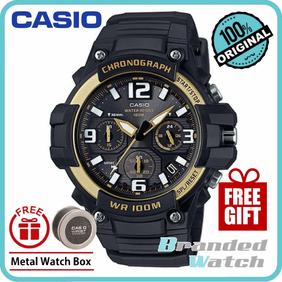 Casio MCW-100H-9A2VDF Original Mens Chronograph Analog Quartz Resin ...