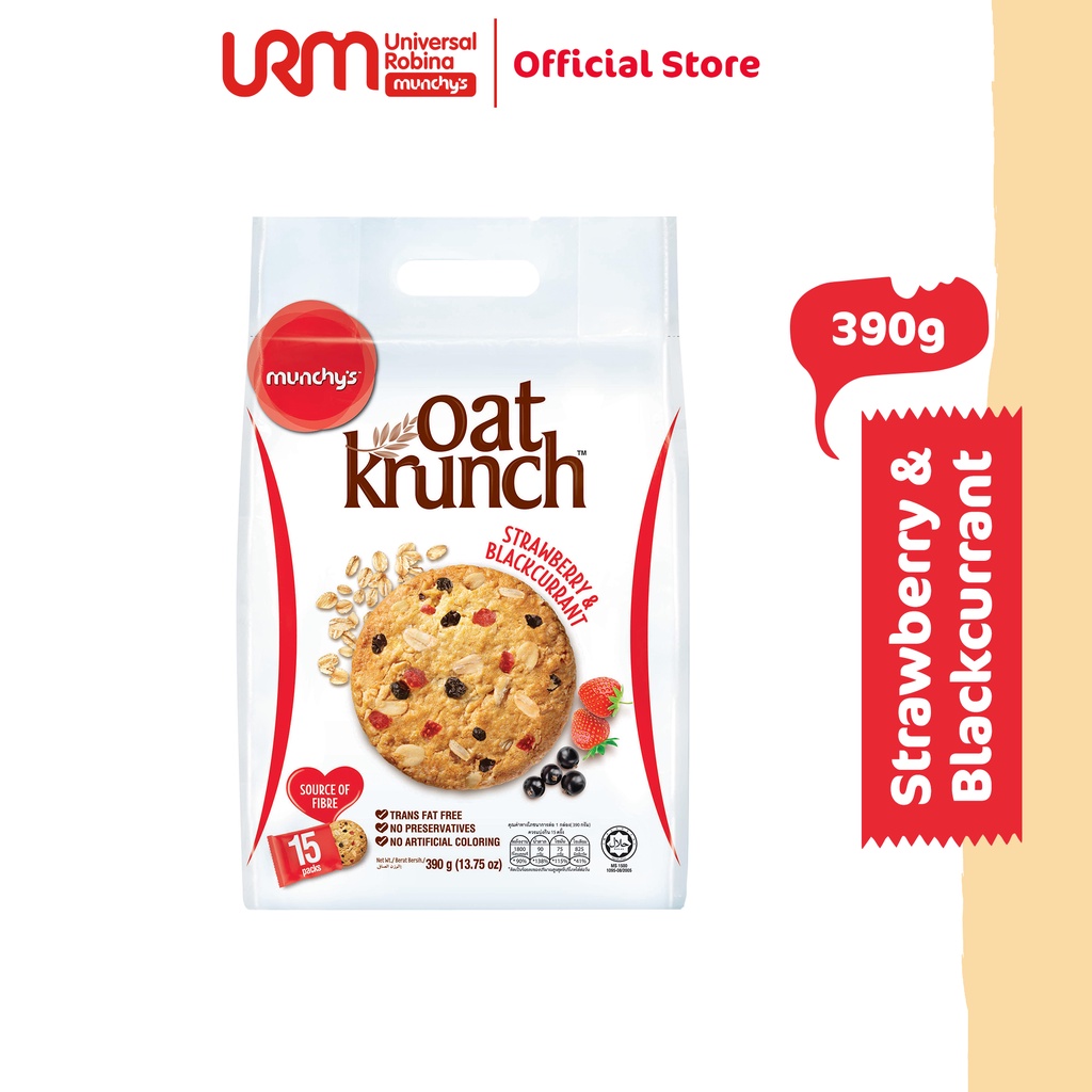 Munchy's Oat Krunch Biscuit - Strawberry & Blackcurrant (390g) | Shopee ...
