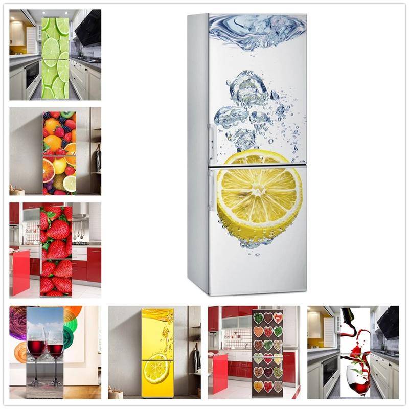 3D Fruit Vegetables Fridge Door Stickers Self Adhesive Refrigerator ...