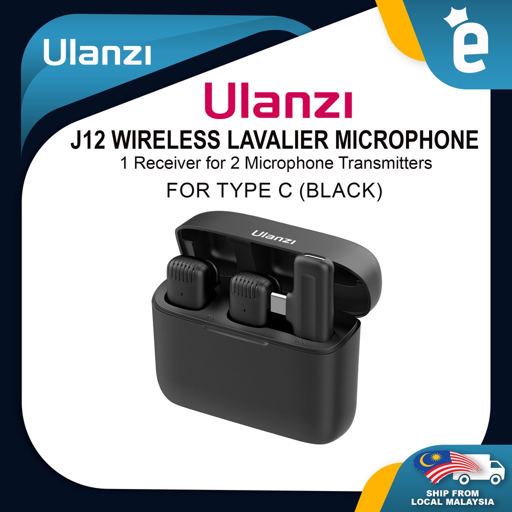 Ulanzi J12 I@S Type C Jack Wireless Lavalier Microphone System | Shopee ...