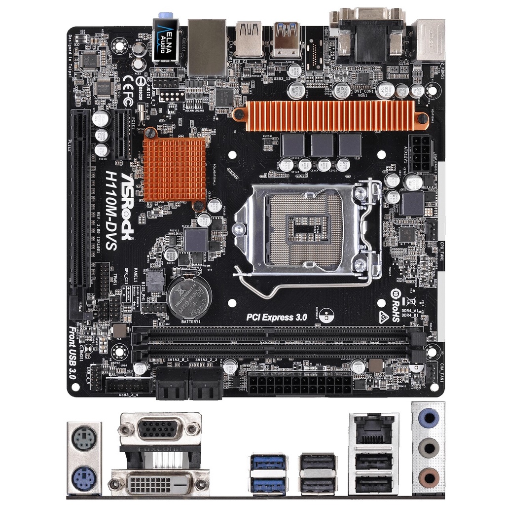 Used ASRock H110M-HDS HDV DVS DGS Intel H110 Motherboard DDR4 1151 i7 ...