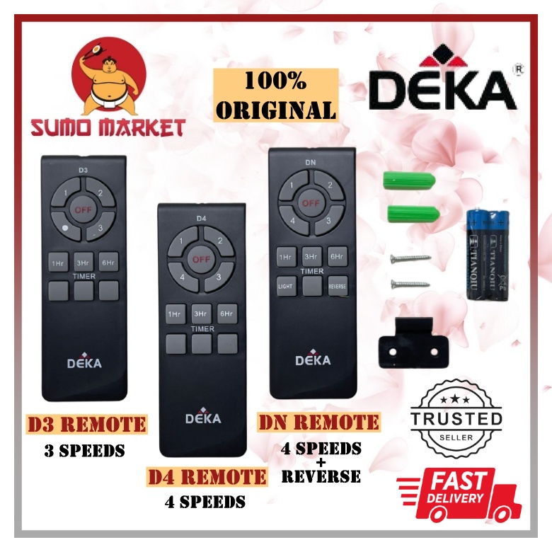 DEKA REMOTE CONTROL FAN/ D4 REMOTE 4SPEED REMOTE / D3 REMOTE 3 SPEED ...
