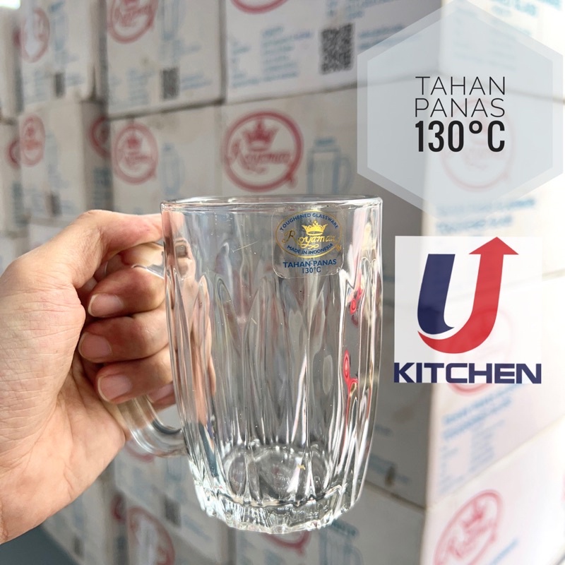 [6Pcs/Set]ROYAMAX Teh Tarik Glass Mug Cup / Transparent Glass Cup ...