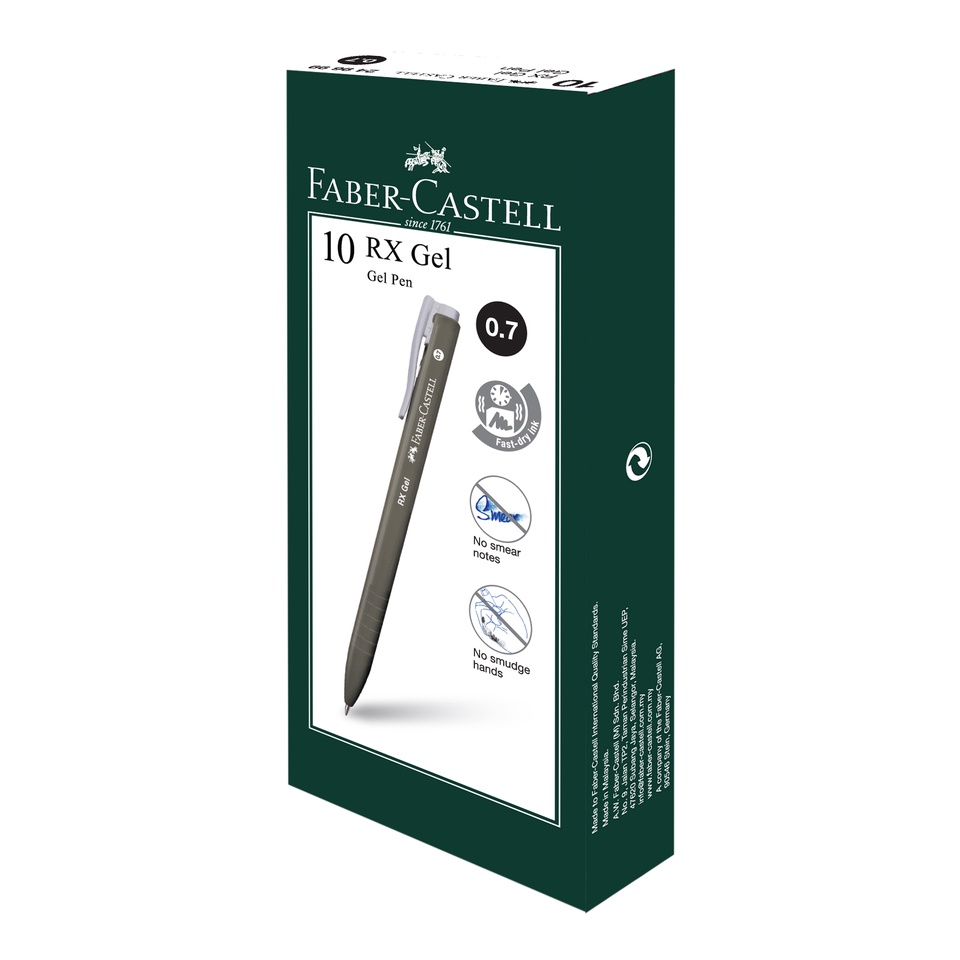 [Faber-Castell] RX Gel Gel Pen - Red/ Black / Blue, 0.5mm / 0.7mm (Box ...
