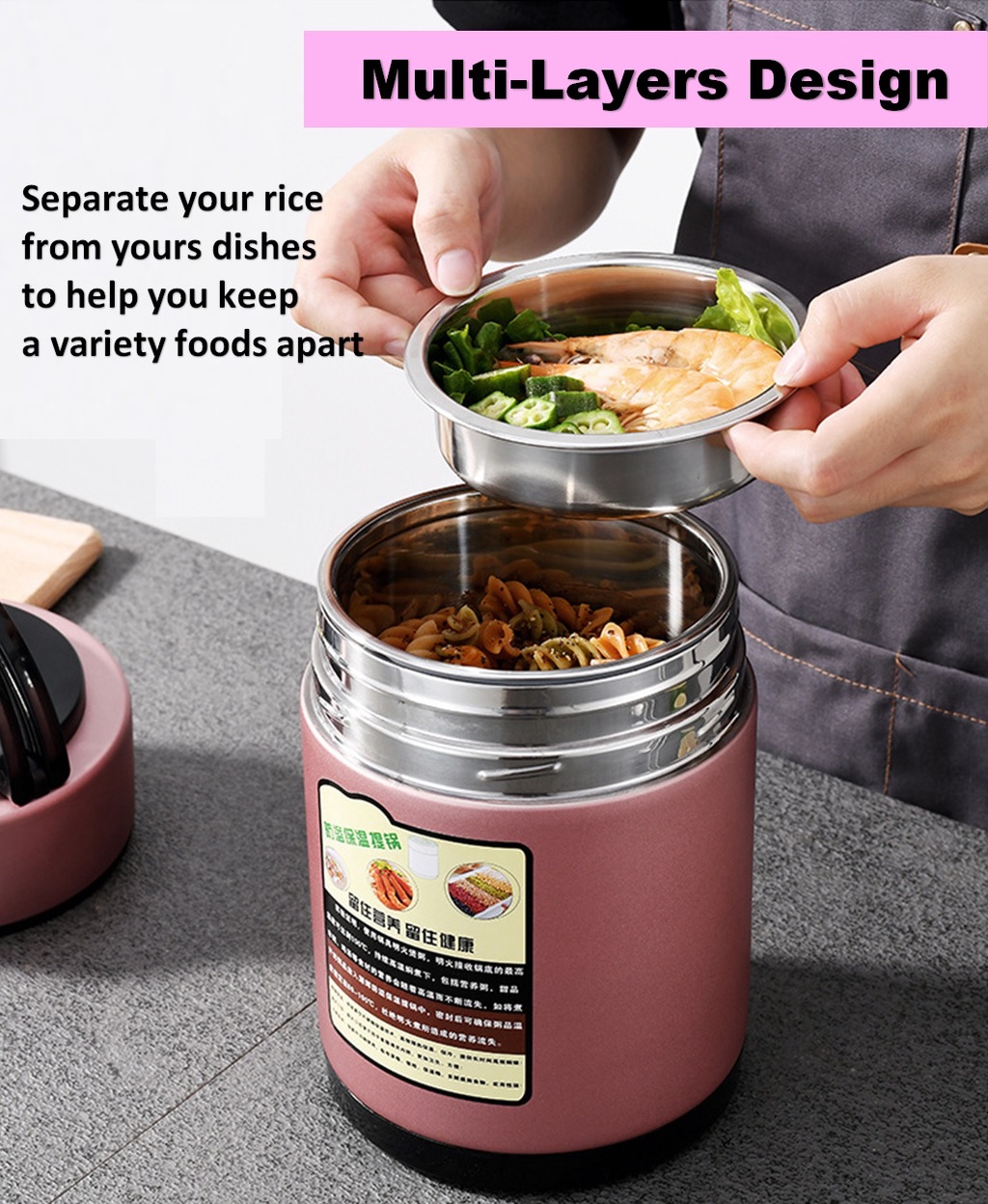 304 Stainless Heat Preservation Pot Braised Beaker Stew Pot Large ...