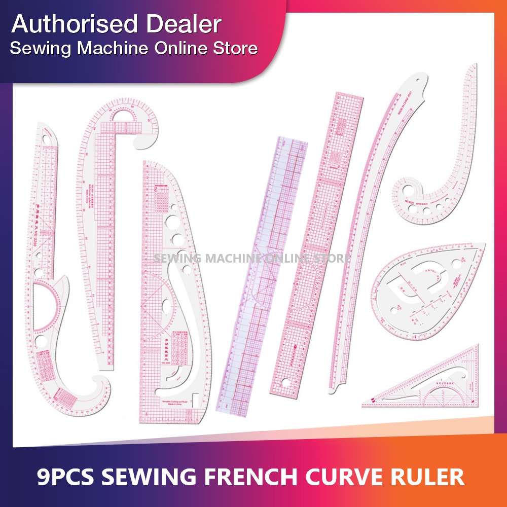 🔥READY STOCK🔥 9pcs Practical Sewing French Curve Cutting Ruler Measure ...