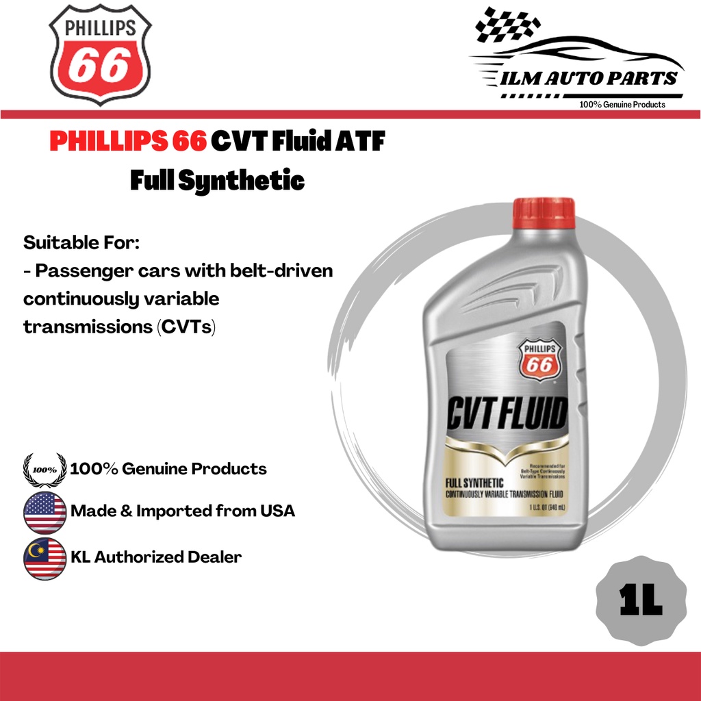 [ILM] PHILLIPS 66 CVT ATF 946ML Fully Synthetic Gear Oil Gearbox Oil Car Lubricant [Minyak ...