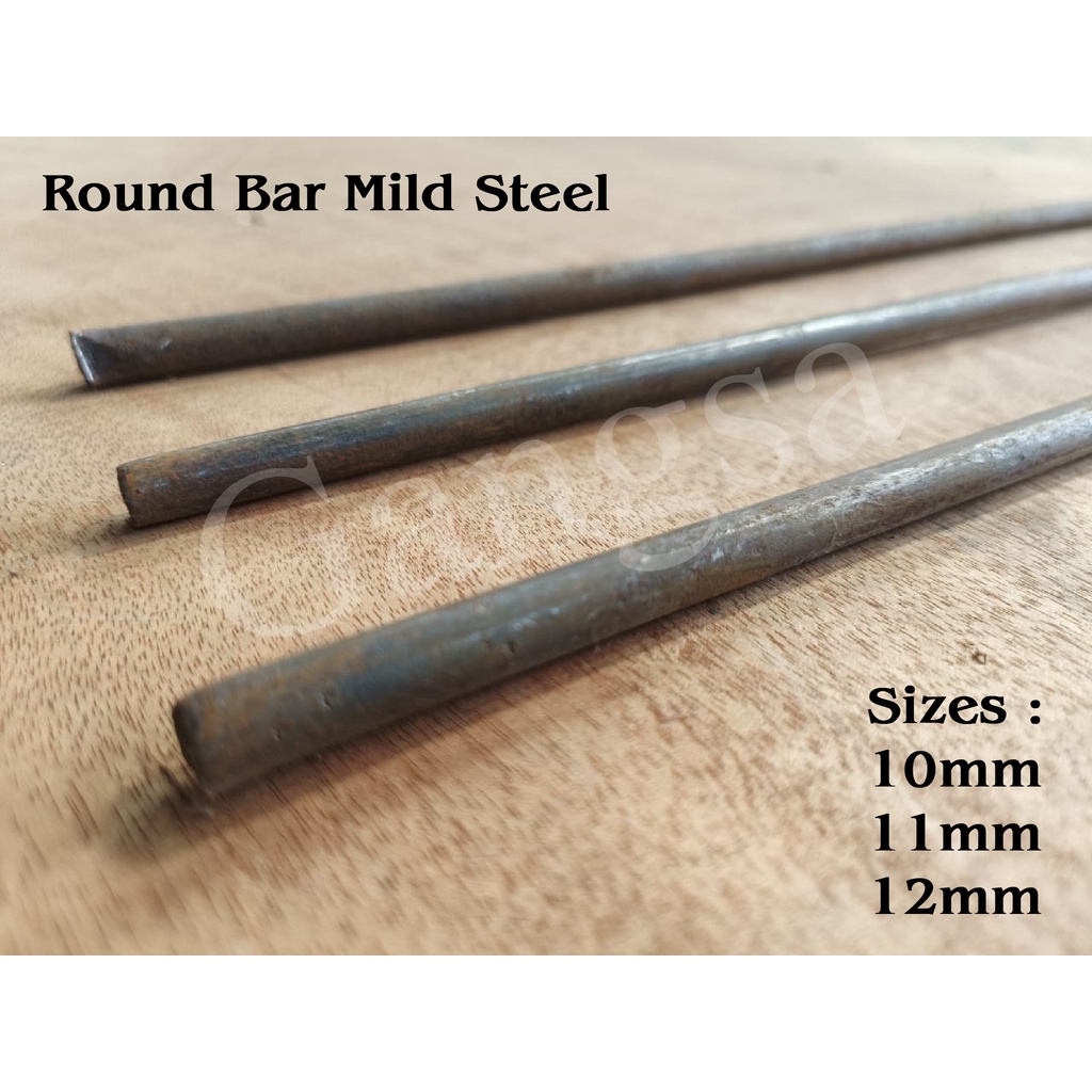 Round Bar Mild Steel (Black Shaft) / Besi Bulat 10 MM 11 MM 12 MM (R10 ...