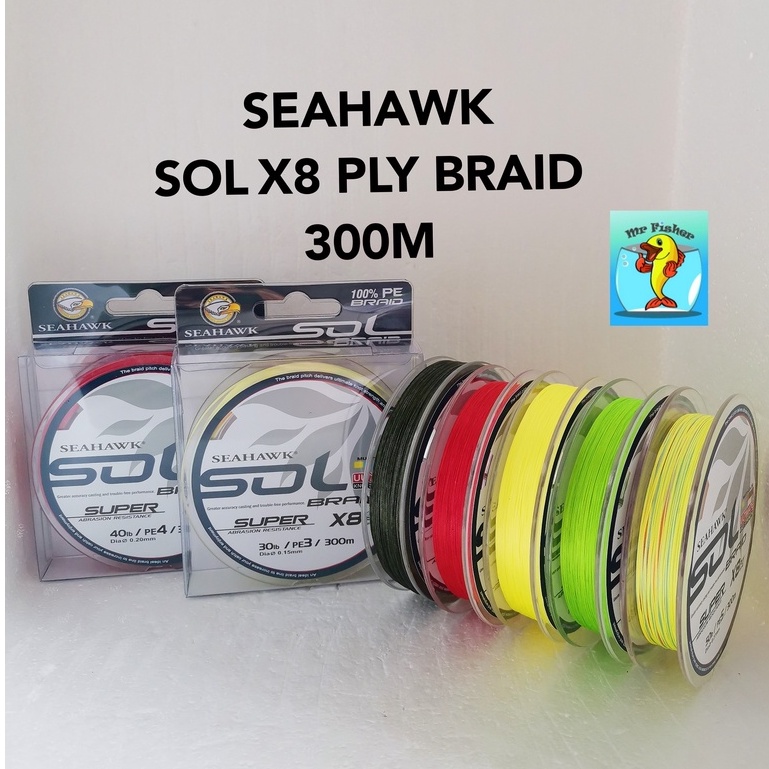 FISHER SEAHAWK SOL X8 PLY Braided 300M Fishing Line Tali Benang Pancing | Shopee Malaysia