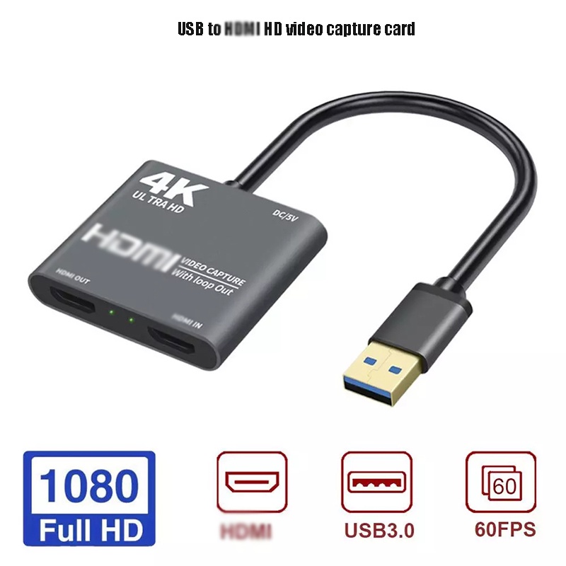 4K 60fps HDMI Game Capture Card for HDMI to USB3.0 Video Audio Capture ...