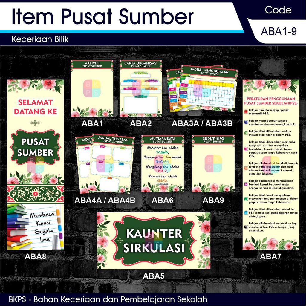 Item Banner Bilik Pusat Sumber/Perpustakaan - ABA | Shopee Malaysia