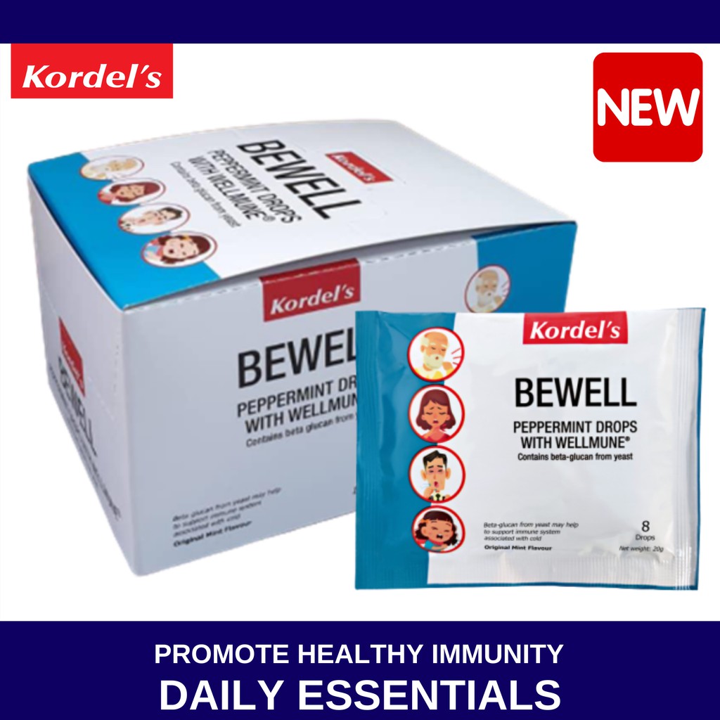 Kordel's Bewell Wellmune Peppermint Drops 12 sachetsX20g (EXP:06/2026 ...