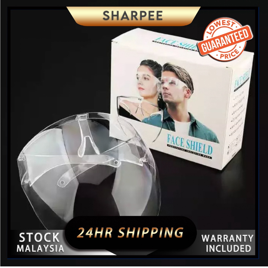 Upgraded Full Face Shield Reusable Durable Transparent Hard Oversized ...