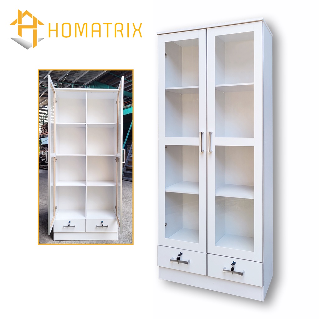 HOMATRIX Display Glass Cabinet Storage With Drawer Almari Kaca Rak ...