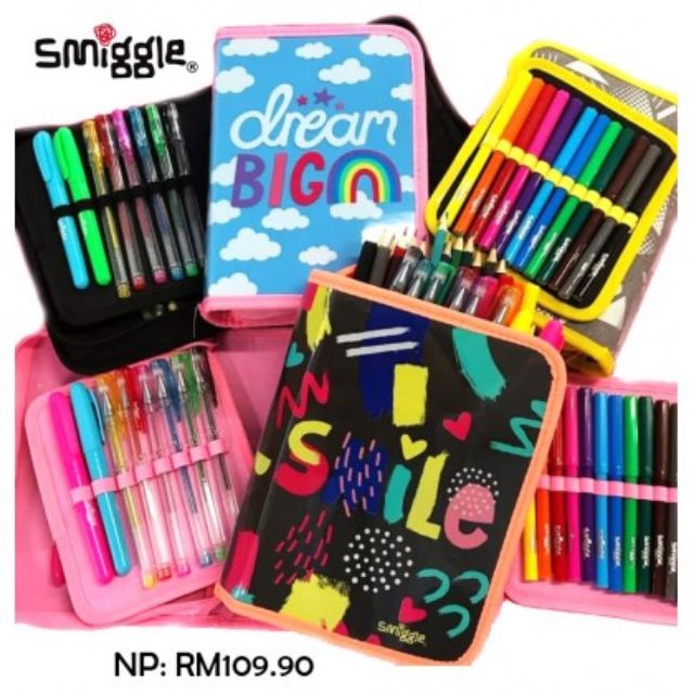 SMIGGLE Pencil Case with Stationery Set | Shopee Malaysia