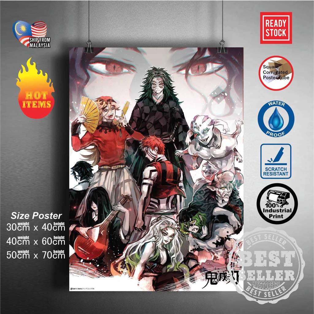 【READY STOCK】Demon Slayer Kimetsu no Yaiba Poster Sticker Anime Poster ...
