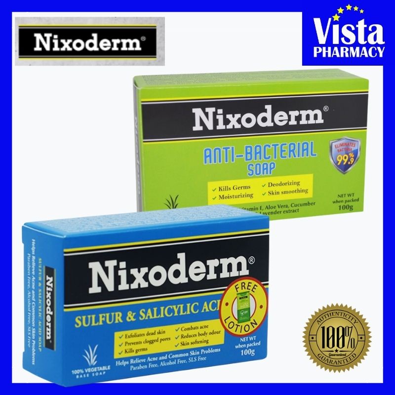 Nixoderm Anti-Bacterial Soap / Sulfur & Salicylic Acid Soap (100g ...