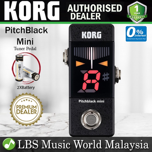 Korg PitchBlack Mini Pedal Tuner with Compact Size and 3 Display Modes ...