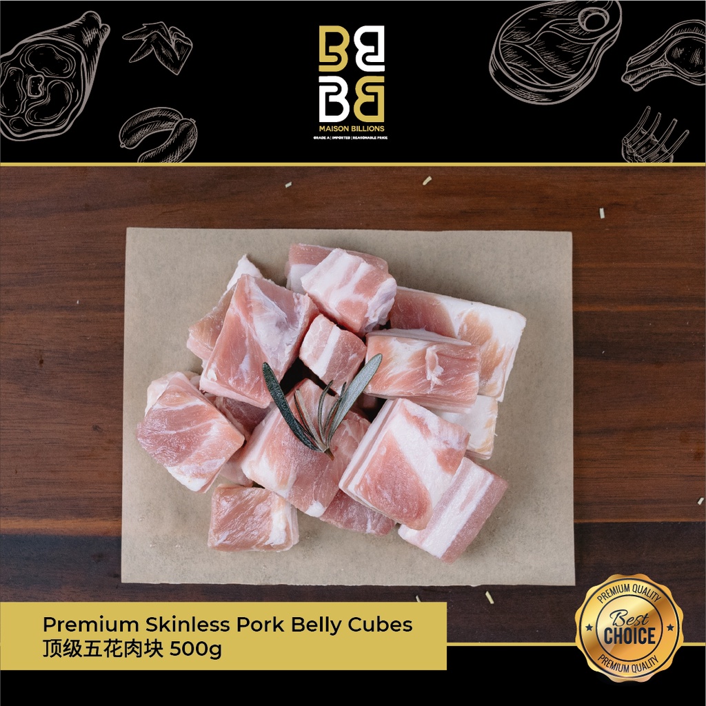 Premium Pork Belly Skinless Cubes (250g) 顶级五花肉块 | Shopee Malaysia
