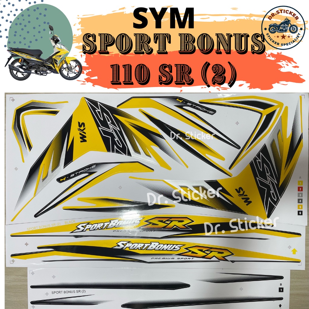 SYM SPORT BONUS SR Stripe Stiker Sticker SPORTBONUSSR BONUSSR 110R ...