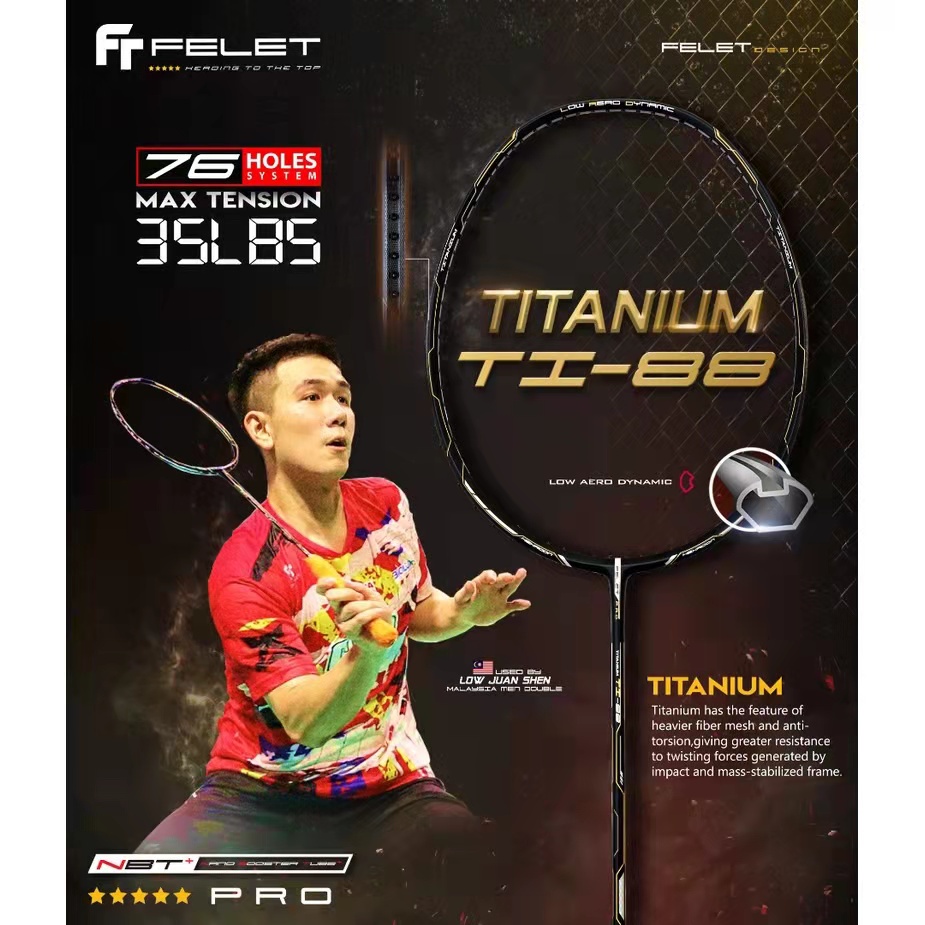 FELET Titanium 88 Badminton Racket 100% Original | Shopee Malaysia