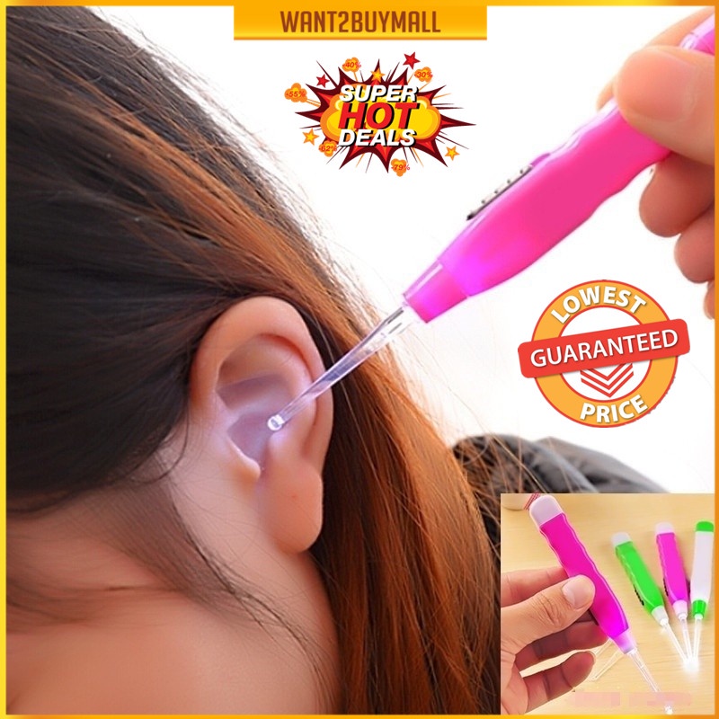 READY STOCK Flashlight Ear Cleaner Earpick Wax Removal LED Light Health ...