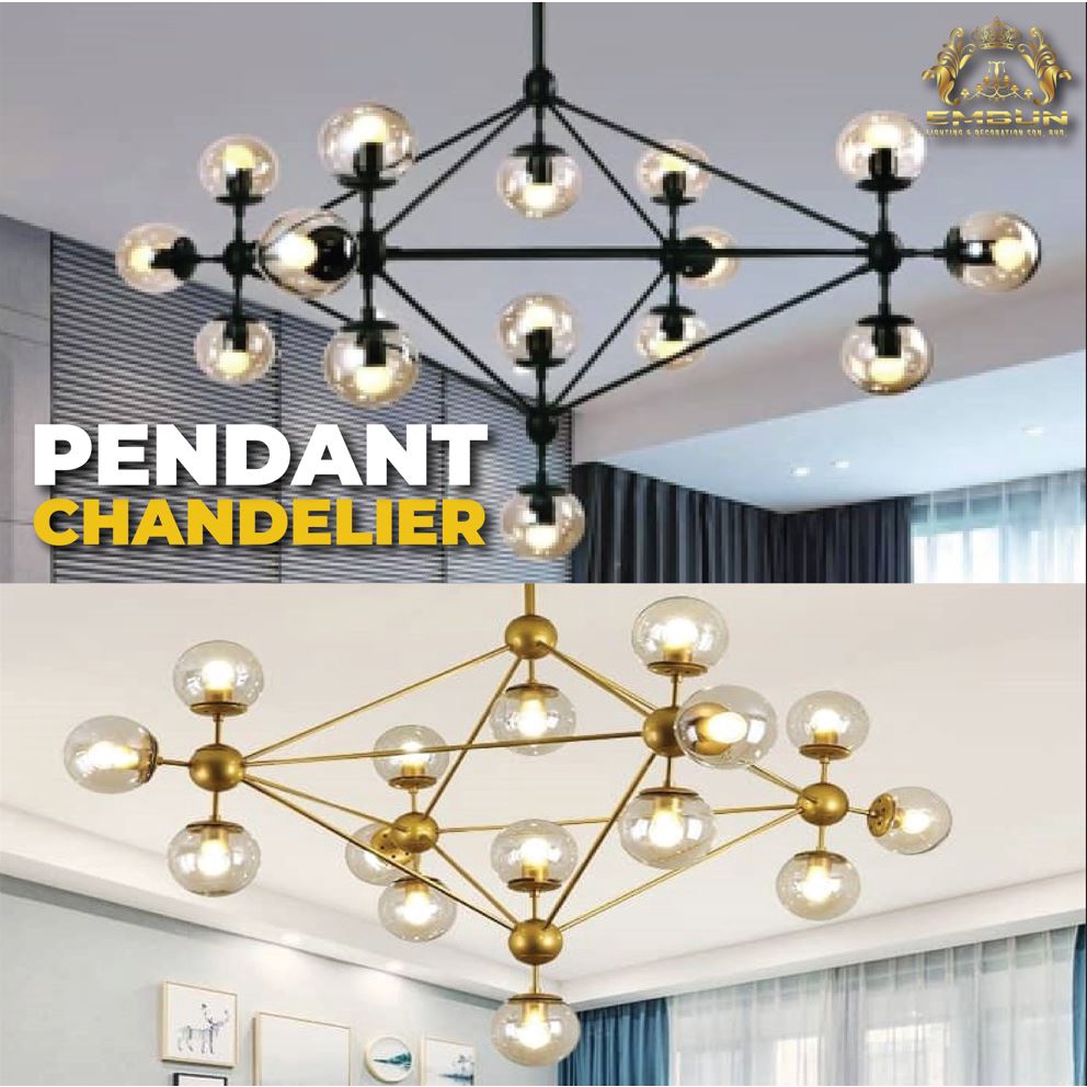 Creative Clear Glass Ball Pendant lamp Chandelier Ceiling Modern Light ...