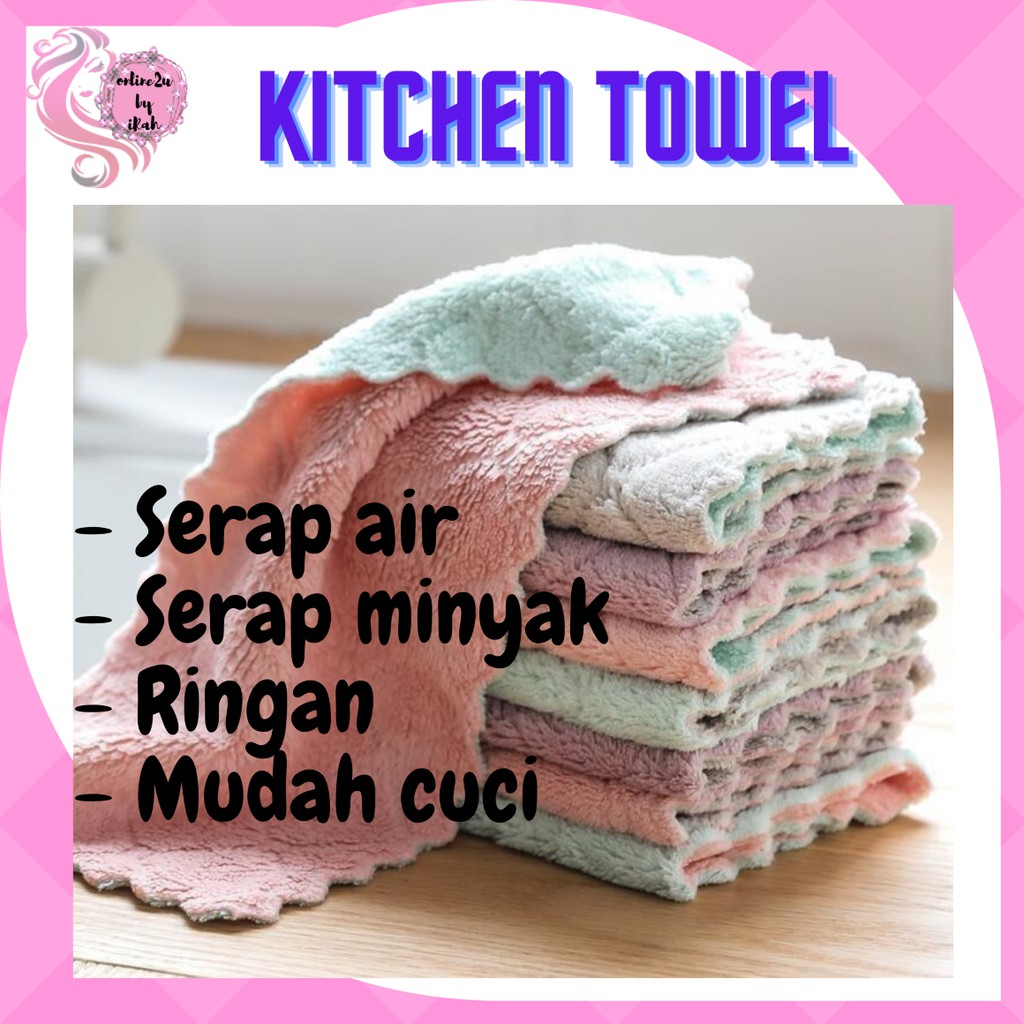Kain Lap dapur, kain alas pencuci, tuala serap air dan minyak, kitchen ...