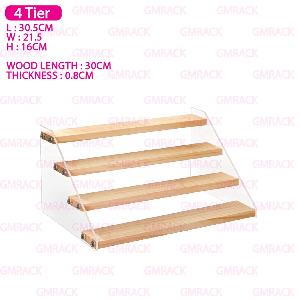 [GMRACK] 3/4/5/6 TIER WOODEN ACRYLIC DISPLAY STAND ANIMATION MODEL ...