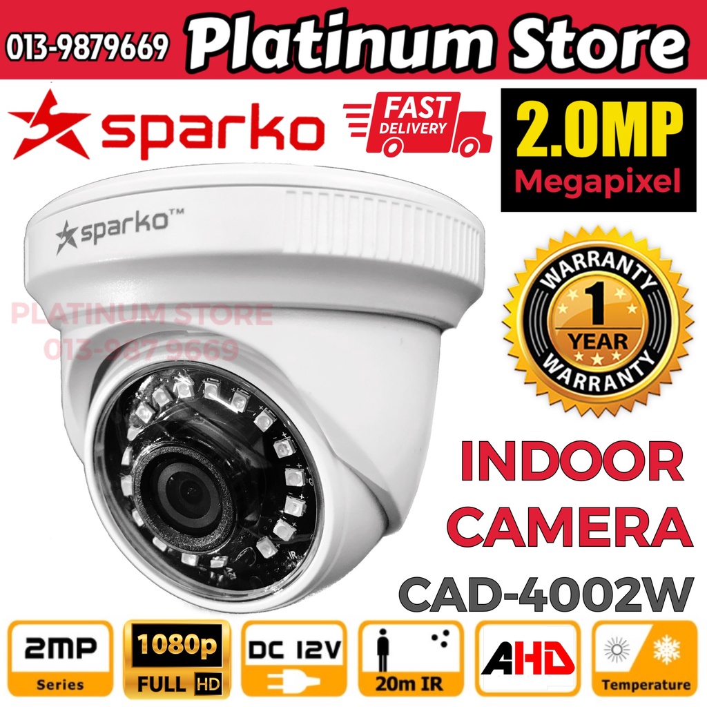SPARKO 2.0MP Full HD Indoor IR INFRARED 1080P AHD SYSTEM Dome 2MP CCTV ...