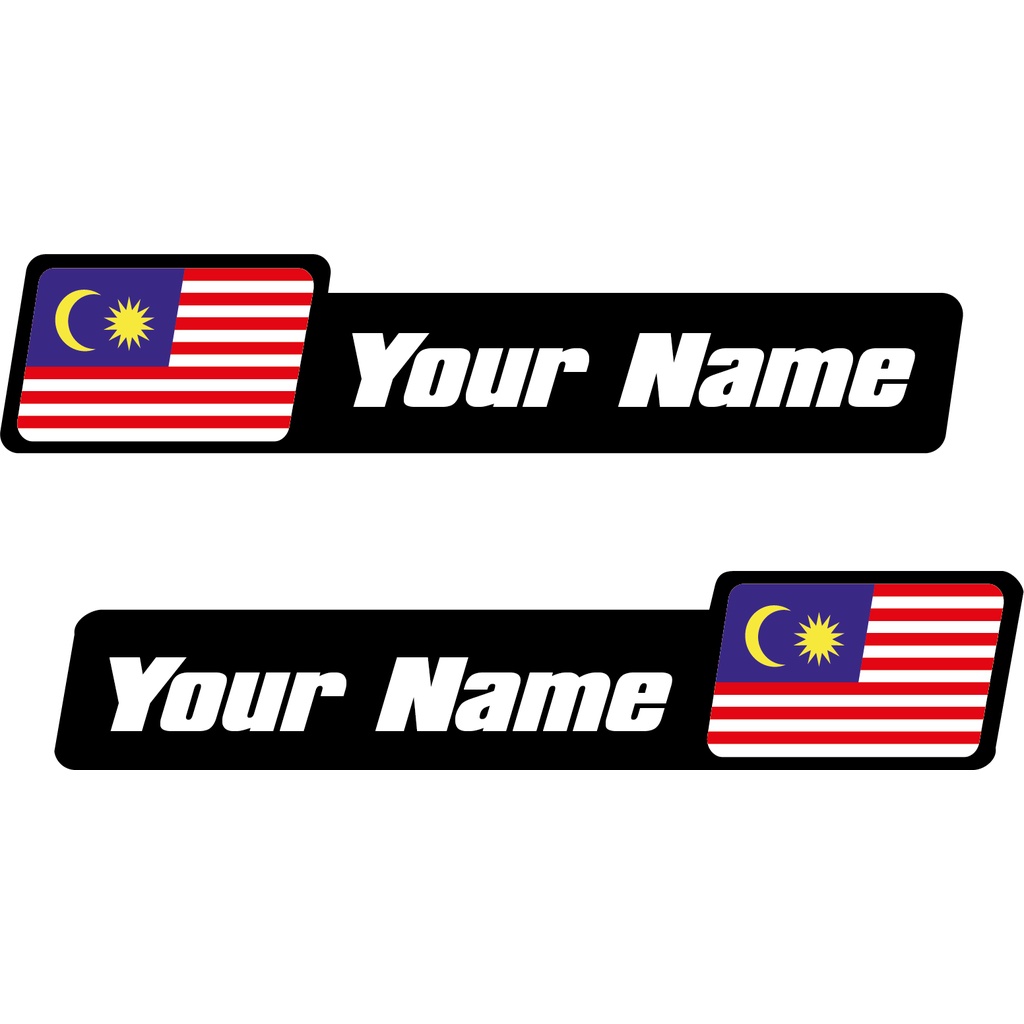 Sticker Nama Basikal Bike name tag sticker murah kalis air 4 pcs per ...