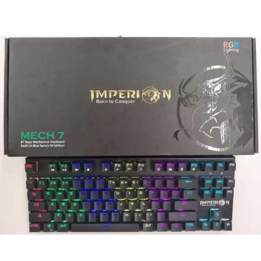 Imperion Mech 7 RGB Blue Switch Mechanical Gaming Keyboard (BLACK ...