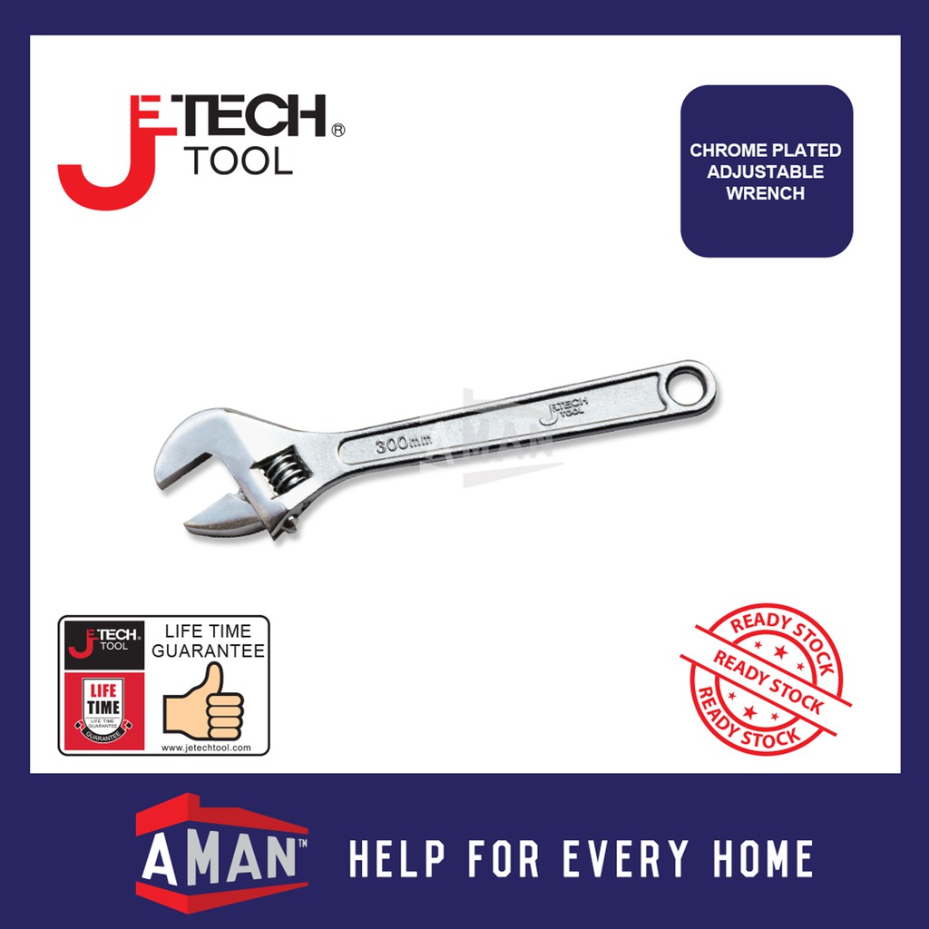 JETECH Chrome Plated Adjustable Wrench | Shopee Malaysia