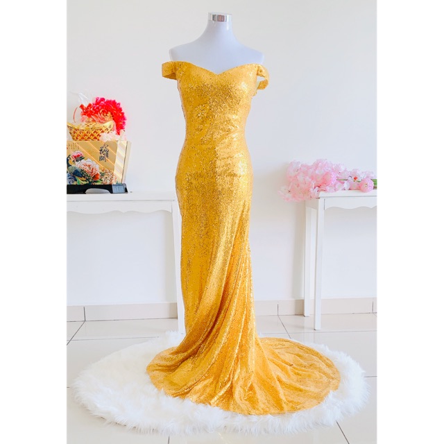 (Ready Stock) Korean Style Long Fish Tail Bodycon Wedding Dinner Dress ...