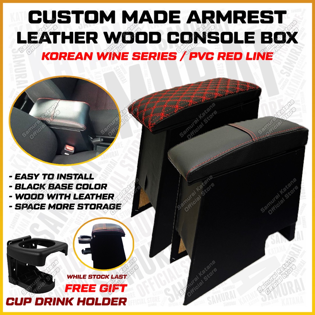 📦 Custom Made Armrest PVC Red Line Console Box Korean Wine Series ...