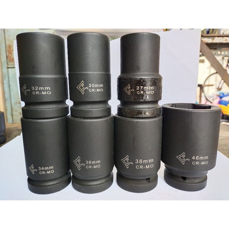 1" SYG Deep/ Long Heavy Duty CR MO Impact Socket 6PT [27mm-46mm ...